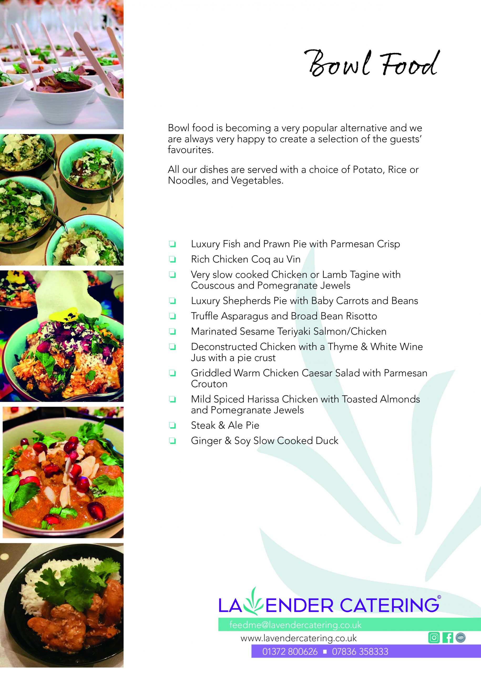 Bowls & Mains - Lavender Catering