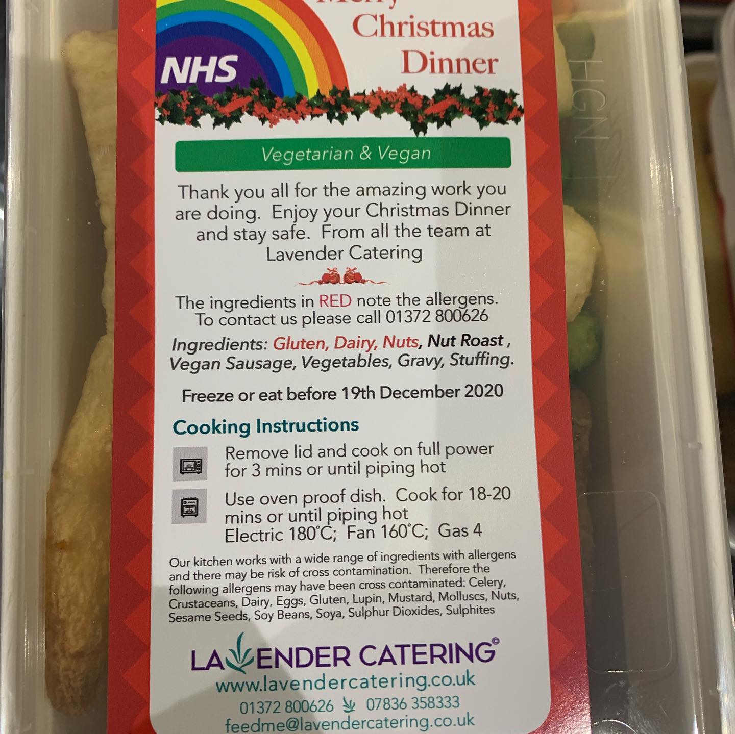 NHS Christmas Meals - Lavender Catering